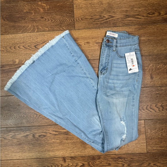 Vibrant | Jeans | Light Blue Distressed Flare Jeans | Poshmark